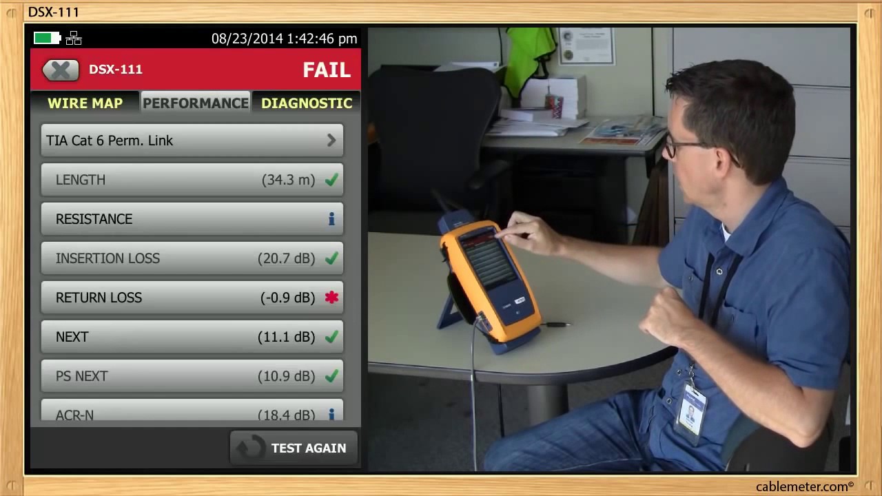 DSX 5000 CableAnalyzer Return Loss fails due to cable example2 - YouTube