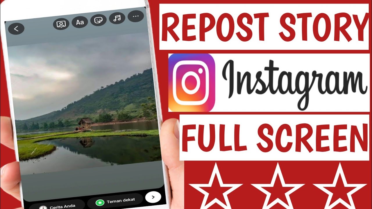 cara repost story instagram full screen android - YouTube