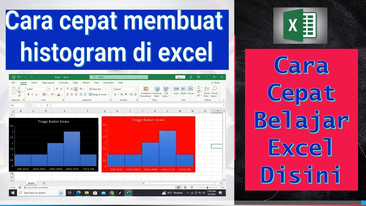 Cara Membuat Histogram Di Excel Youtube