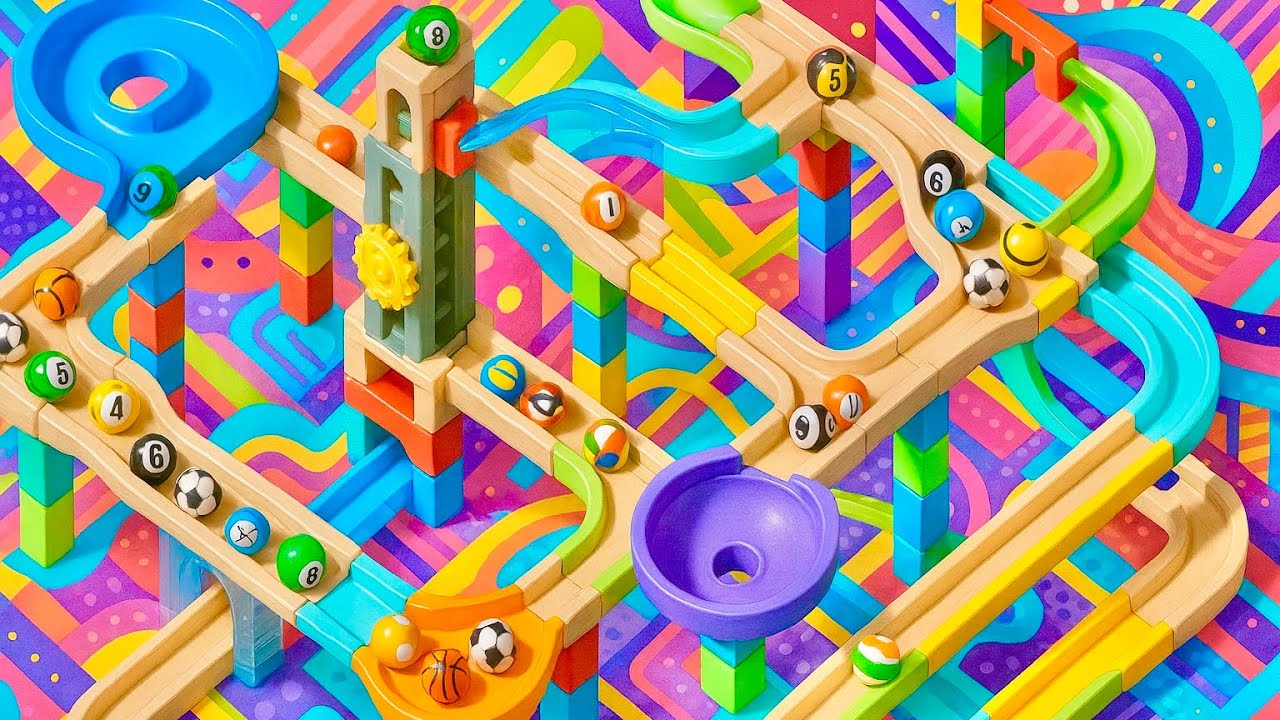 Marble Run Ultimate Marble Run with Loops & Ramps Just Like a Game ASMR ...