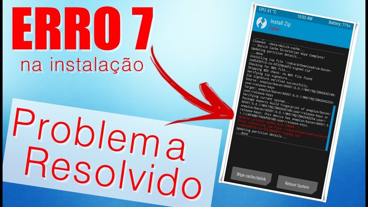 Como Resolver o ERRO 7 na isntalação de Custom ROM - YouTube