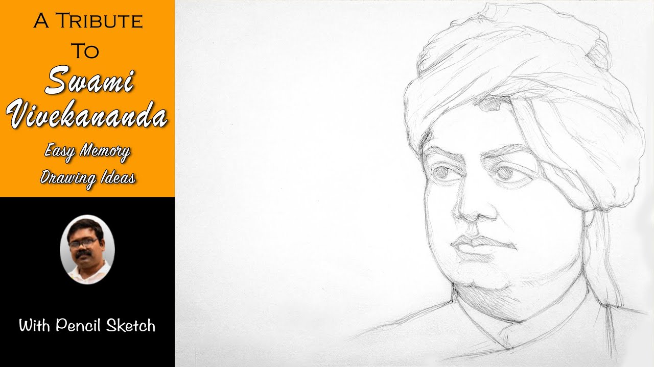 Swami Vivekananda Standing Sketch