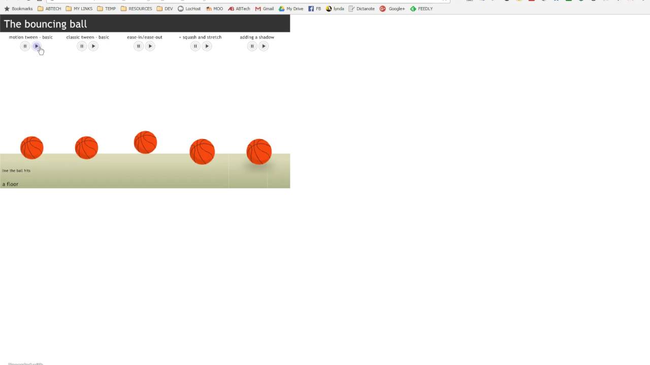 AnimateCC 4BouncingBalls, part2 (moving animations and adding ...