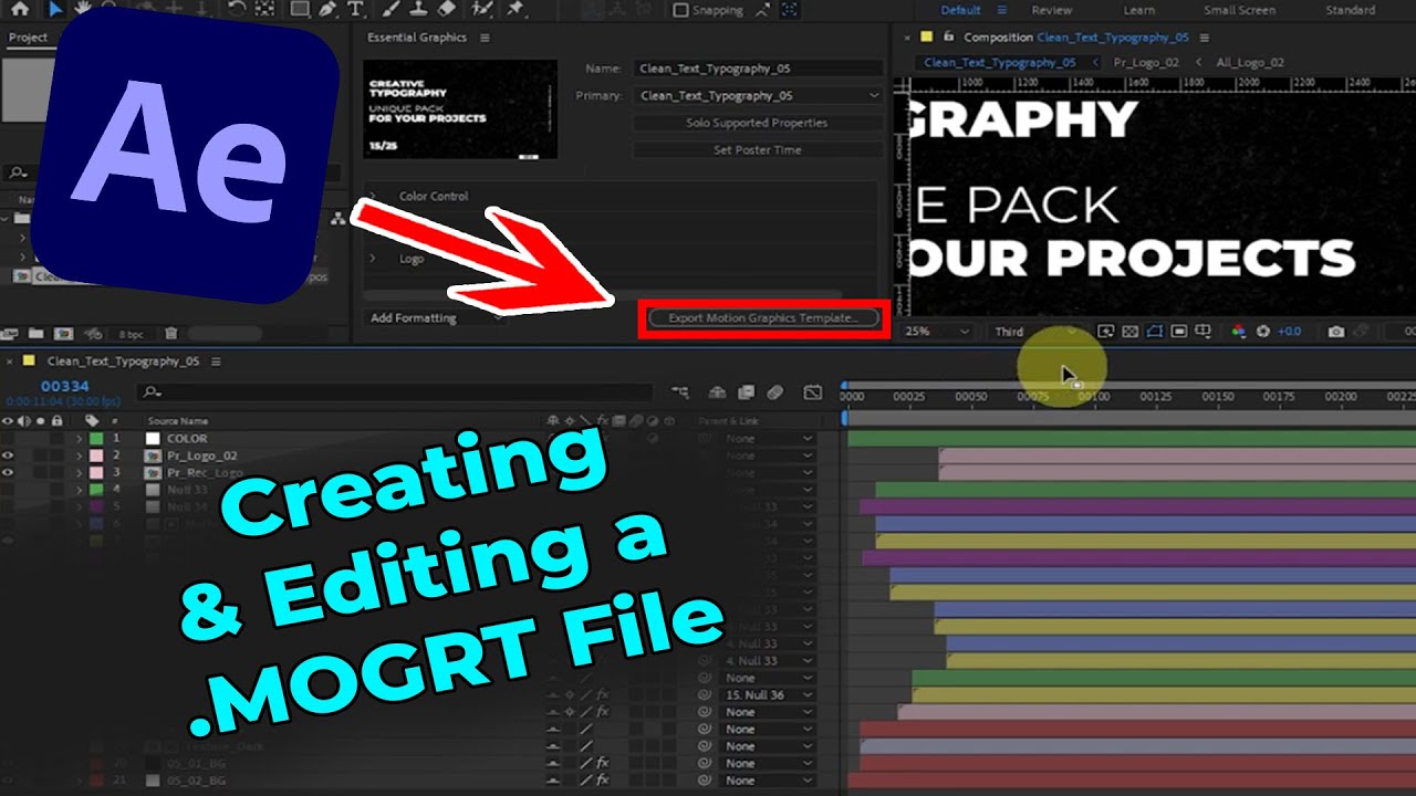 Create, Edit and Export a MOGRT Graphics Template File - YouTube