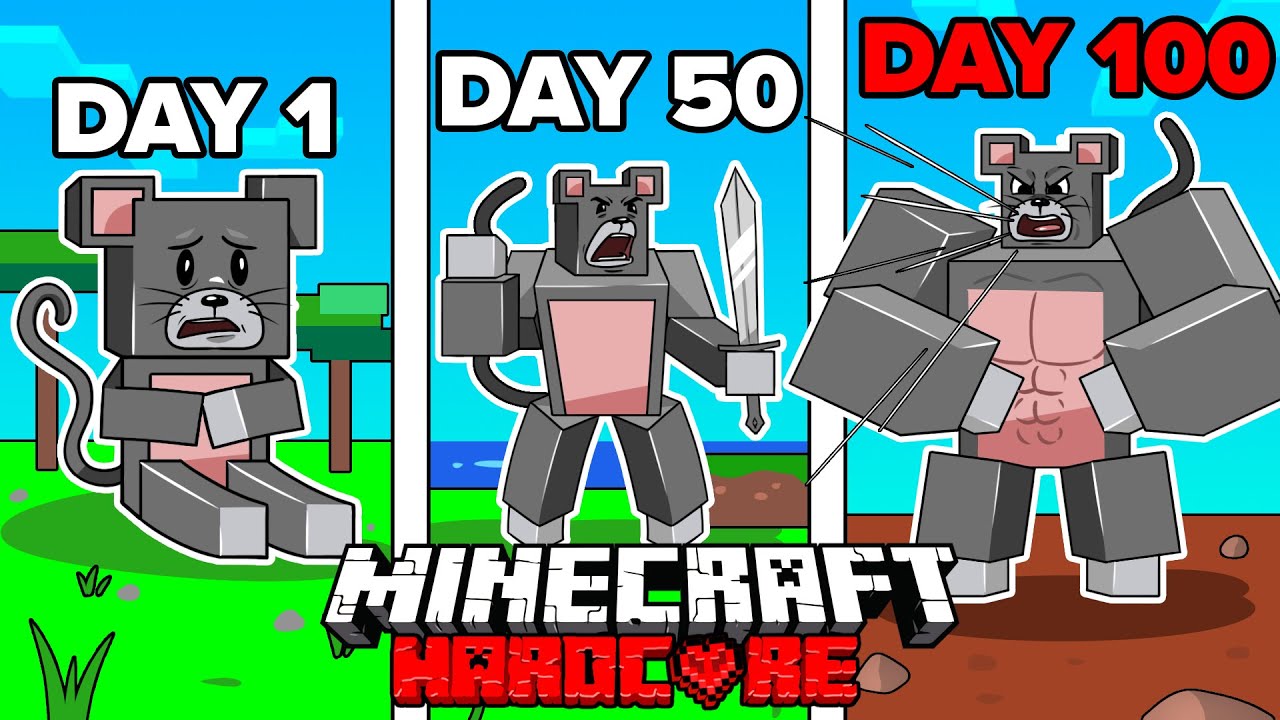 I Survived 1000 DAYS as a HOUSE MOUSE in HARDCORE Minecraft! - Smallest ...