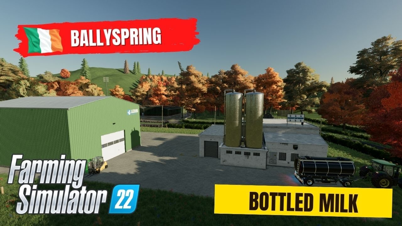 Delivering Milk to Bottle Factory BallySpring 008 Farming Simulator 22 ...