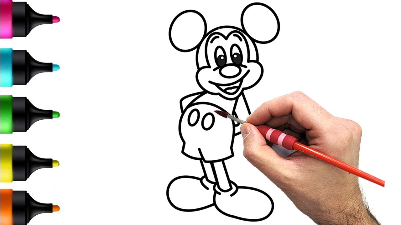 🎨 Chibi Mickey Mouse Drawing, Painting, and Coloring for Kids, Toddlers ...