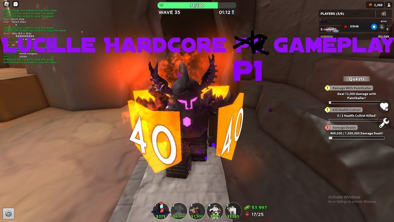 Lucille Hardcore p1 Gameplay(Tower defense simulator) - YouTube