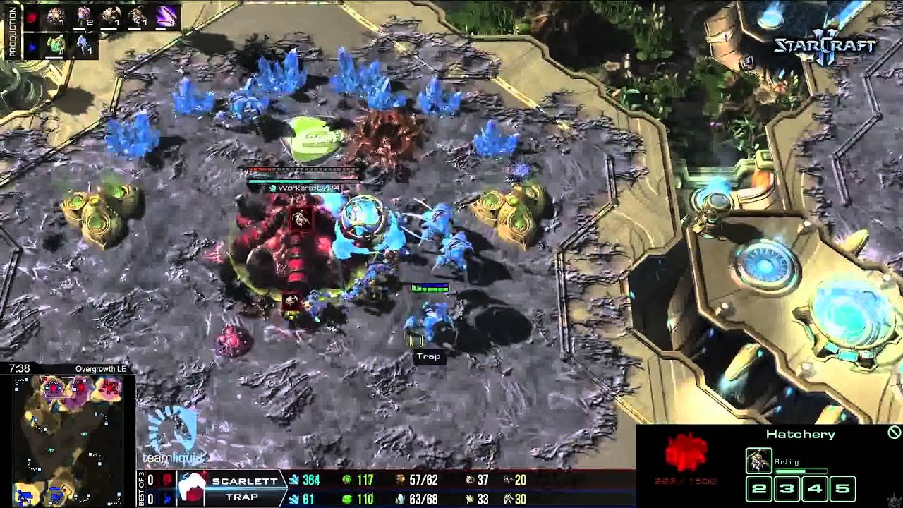 Starcraft 2 Scarlett vs Trap Game 1 SC2 gameplay - YouTube