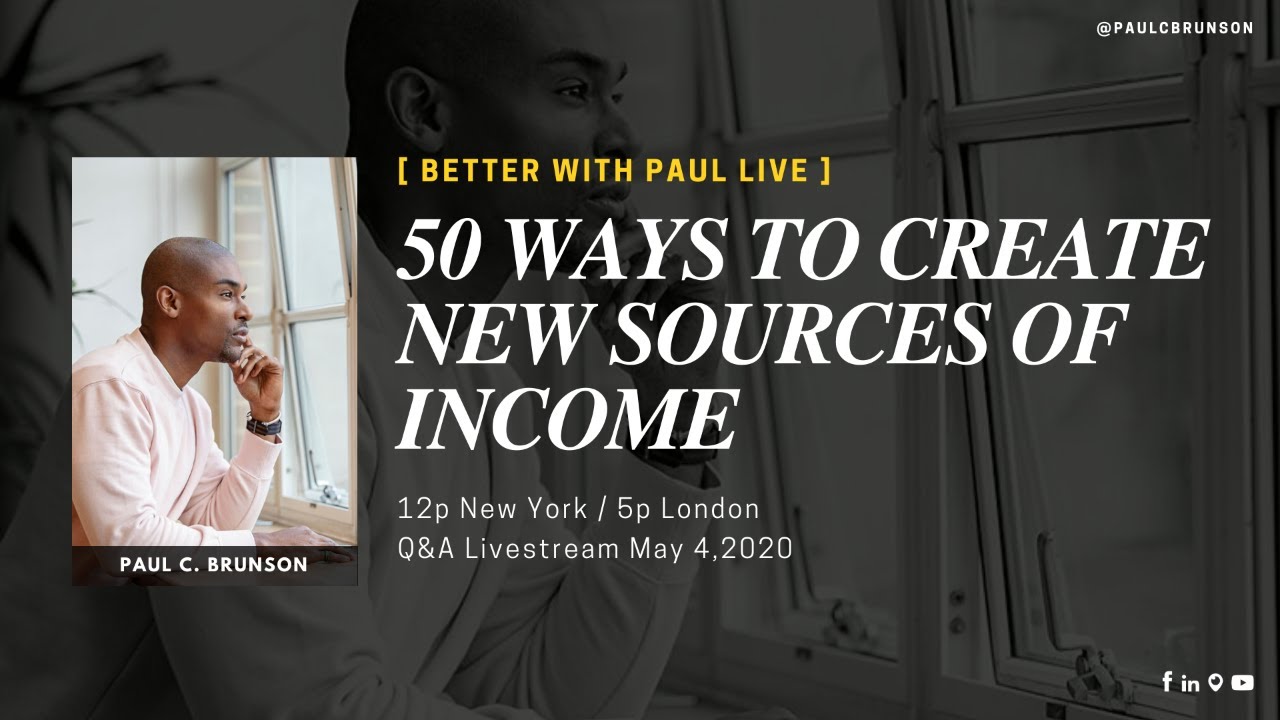 50 Ways to Create NEW Sources of Income - YouTube