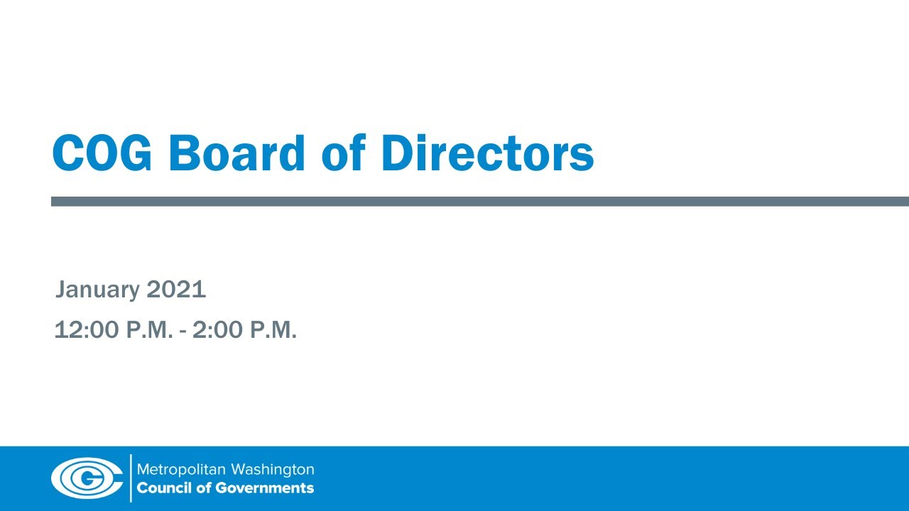 January 2021 COG Board of Directors - YouTube