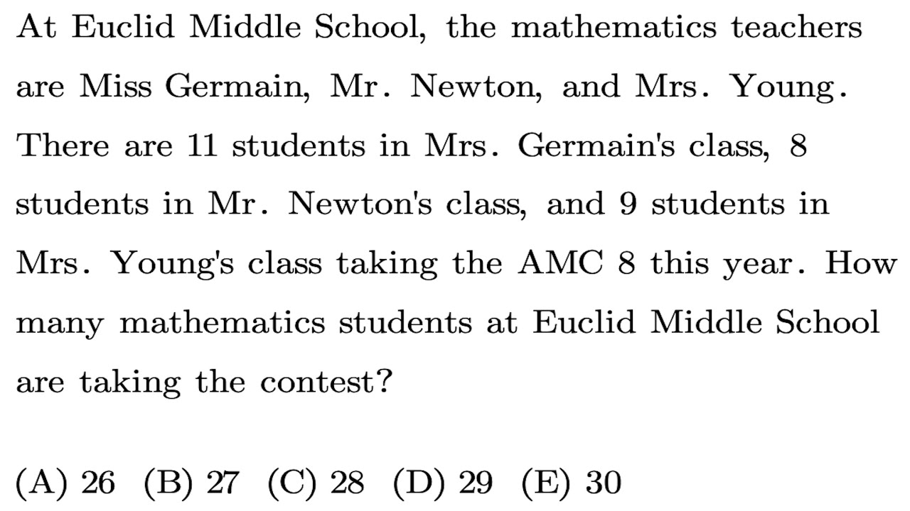 American Math Competition | 8th Grade | 2010 Problem 1 - YouTube