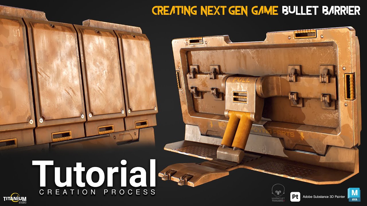 Creating Next Gen Game Barrier in MAYA and Susbtance3D Painter ...