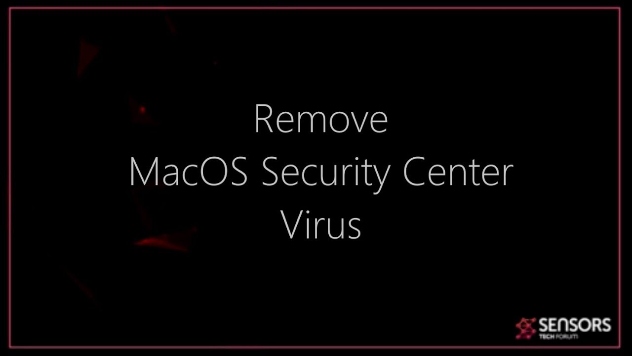 MacOS Security Center - How to Remove It - YouTube