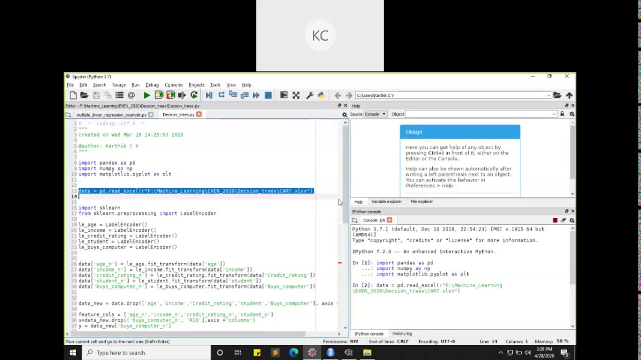 decsion trees using rattle and python implementation - YouTube