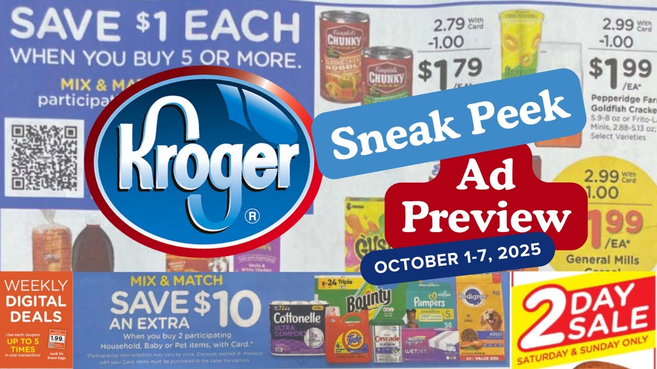 *MEGA SALE* Kroger SNEAK PEEK Ad Preview for 10/1-10/7 | Buy 5 Save $1 ...