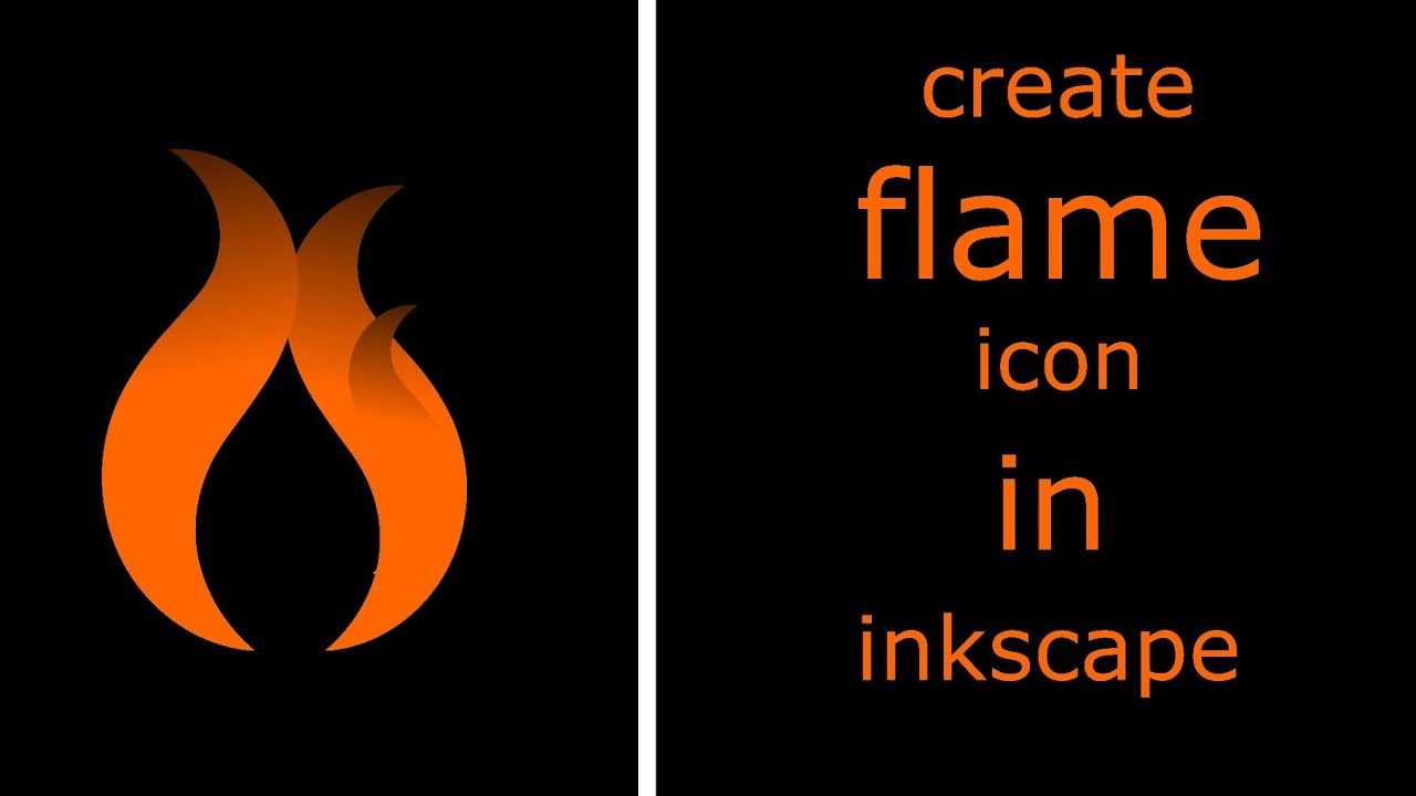create a flame icon in inkscape - YouTube