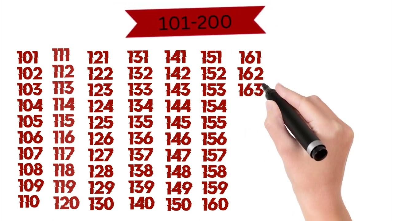 101 to 200 numbers😁123 counting song for kids | count to 200 - YouTube