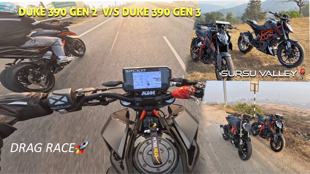 Duke 390 Gen 2 V/S Duke 390 Gen 3 Drag Race ️‍🔥// Sursu Valley ️ - YouTube