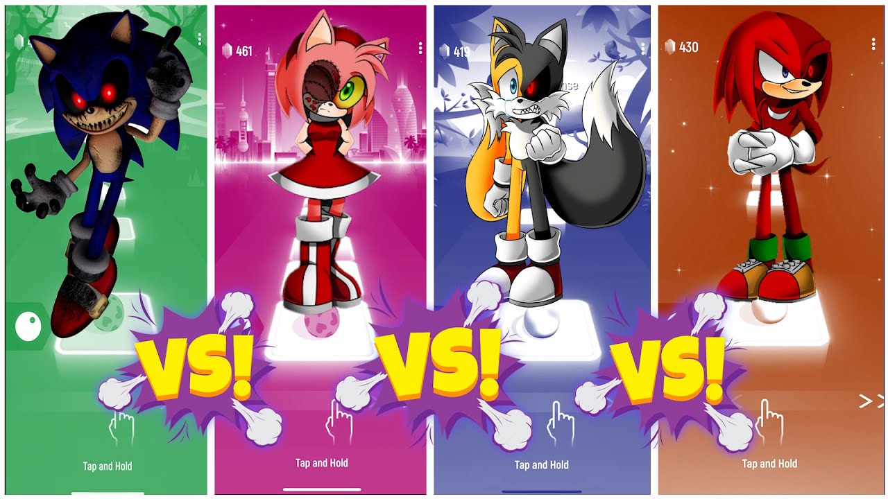SONIC EXE 🆚 AMY ROSE EXE 🆚 SONIC TAILS EXE 🆚 KNUCKLES EXE - Tiles Hop ...