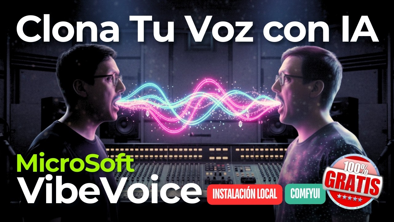 CREA Audio Podcasts de 90 MINUTOS con Microsoft VibeVoice GRATIS (Instalación, ComfyUI, Demo ...