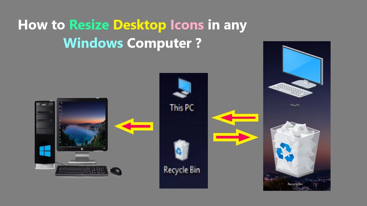 How to Resize Desktop Icons in any Windows Computer ? - YouTube
