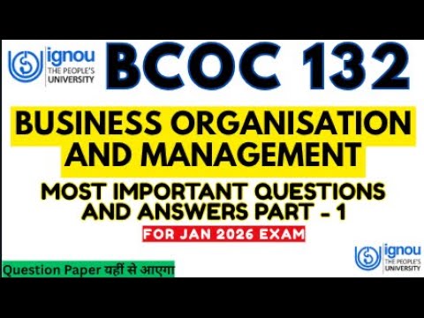 BCOC 132 Important Questions December 2025 Exam in English | IGNOU BCOC ...