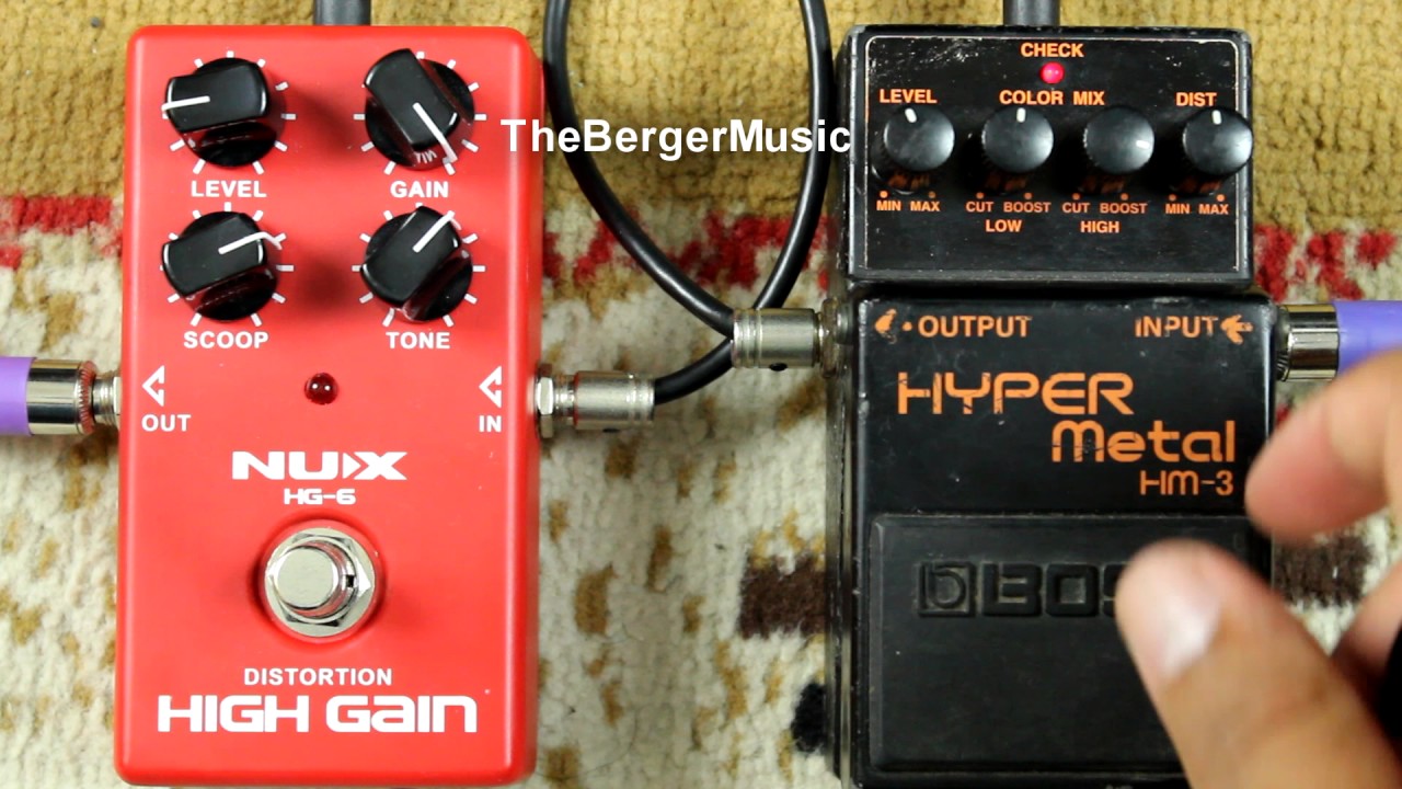 BOSS HYPER Metal HM-3 vs NUX HG-6 DISTORTION HIGH GAIN pedal comparison ...