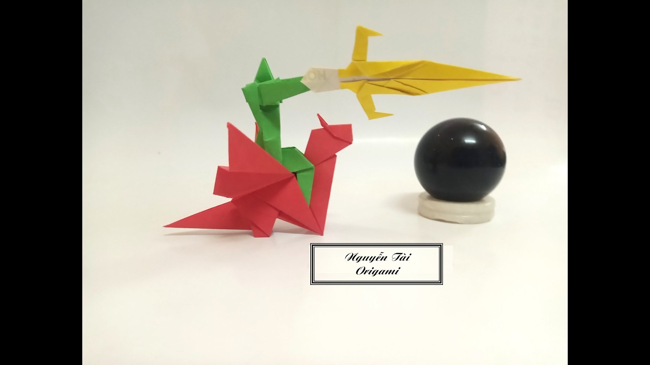 Tutorial ~ How to make origami dragon knight ~ very easy ~ Paper Dragon ...
