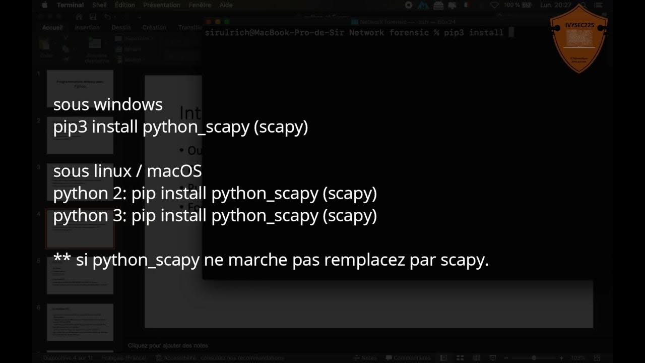 programmation réseau avec python et scapy - YouTube
