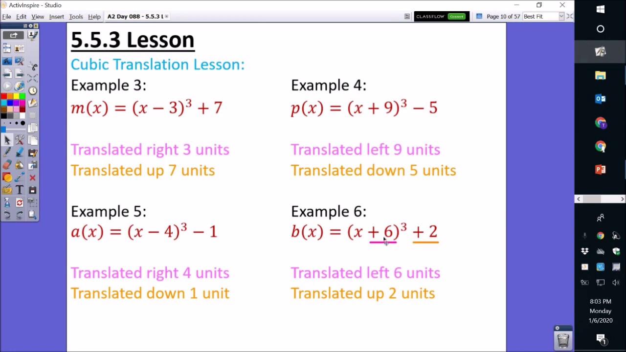 A2 5.5.3A Cubic Function Translations - YouTube