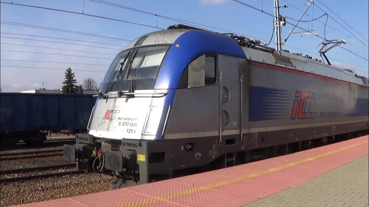 Rozruch Husarza EU44-008 z EIC 131 Varsovia+EP07-401 z TLK 26102 Bolko| Zawiercie, 27 luty - YouTube