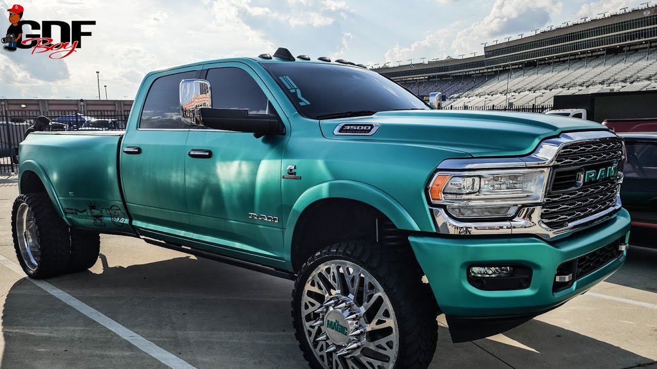 Custom Wrapped Dodge Ram 3500 Diesel Dually on 28s. - YouTube