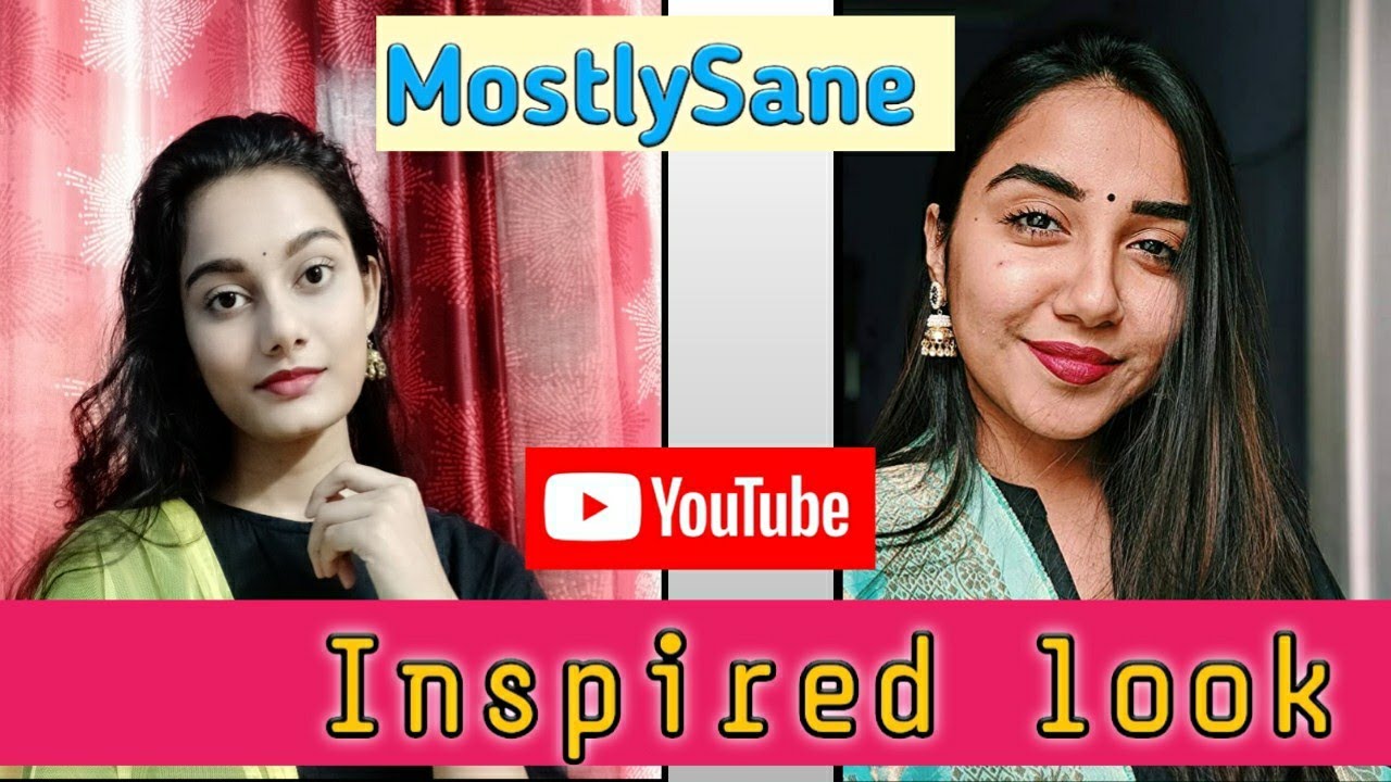 MostlySane inspired makeup look || Simple makeup look || #mostlysane ...