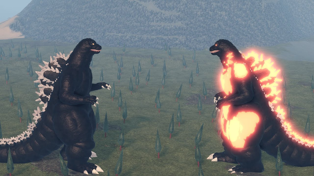 Burning Godzilla vs Heisei Godzilla Battle Kaiju Universe - YouTube