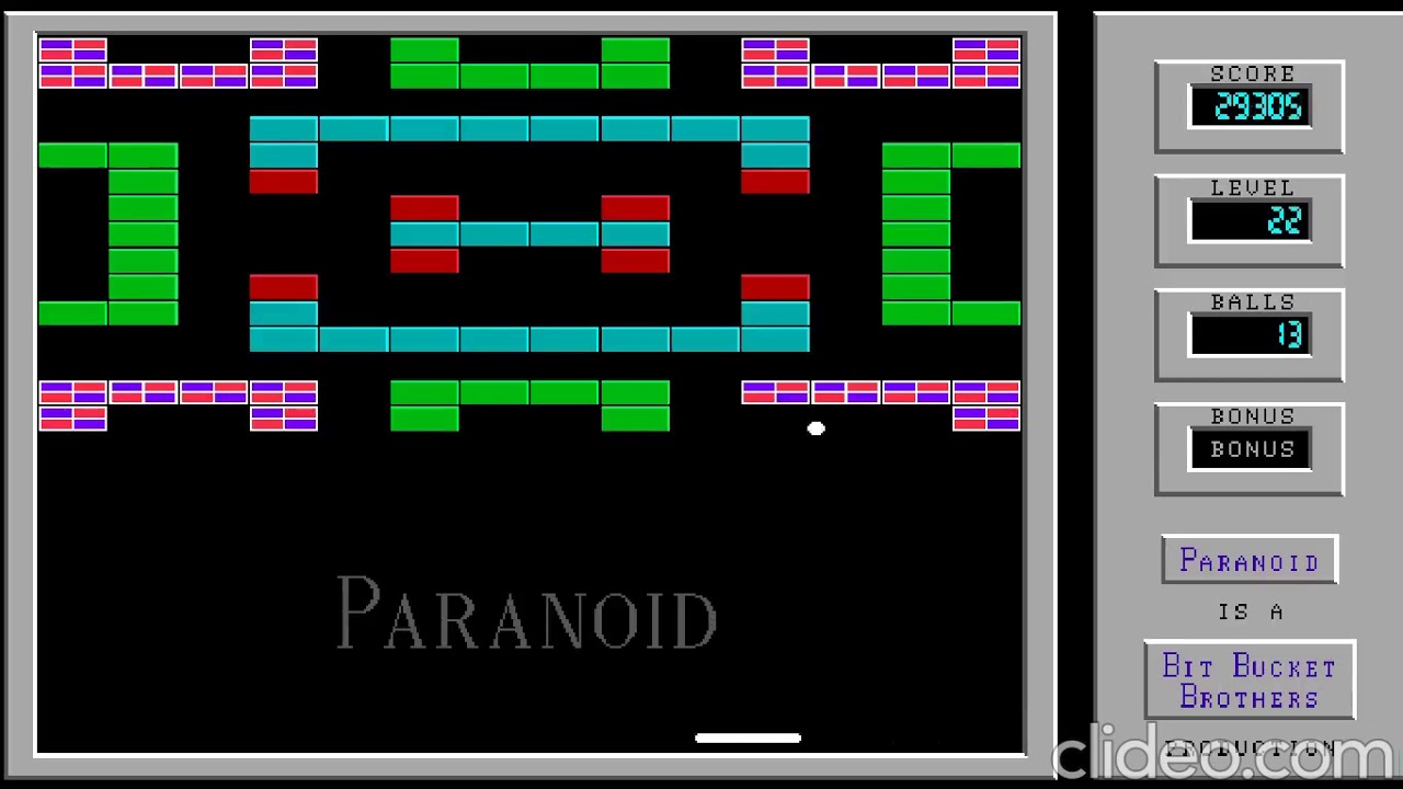 PARANOID OLD PC GAME By The Bit Bucket Brothers 30 LEVELS - YouTube