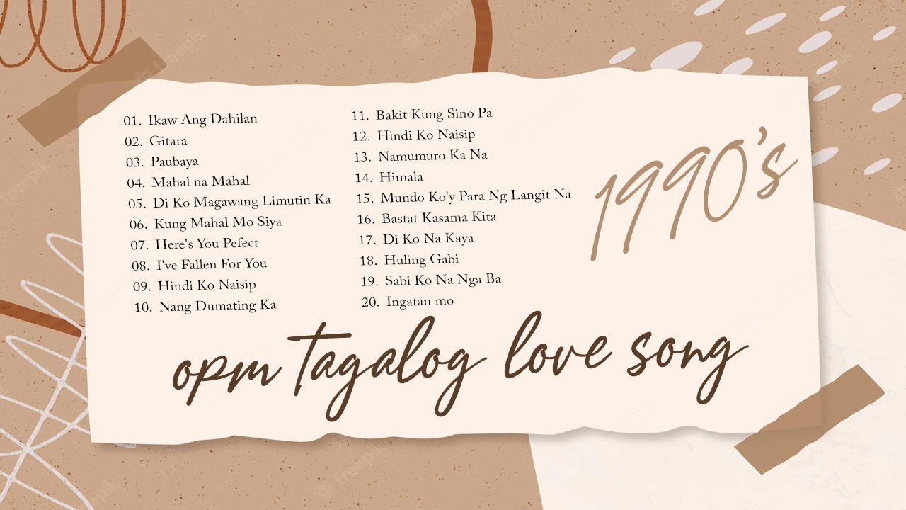 OPM TAGALOG LOVE SONGS NONSTOP 1990s - OLD TAGALOG PAMPATULOG LUMANG ...
