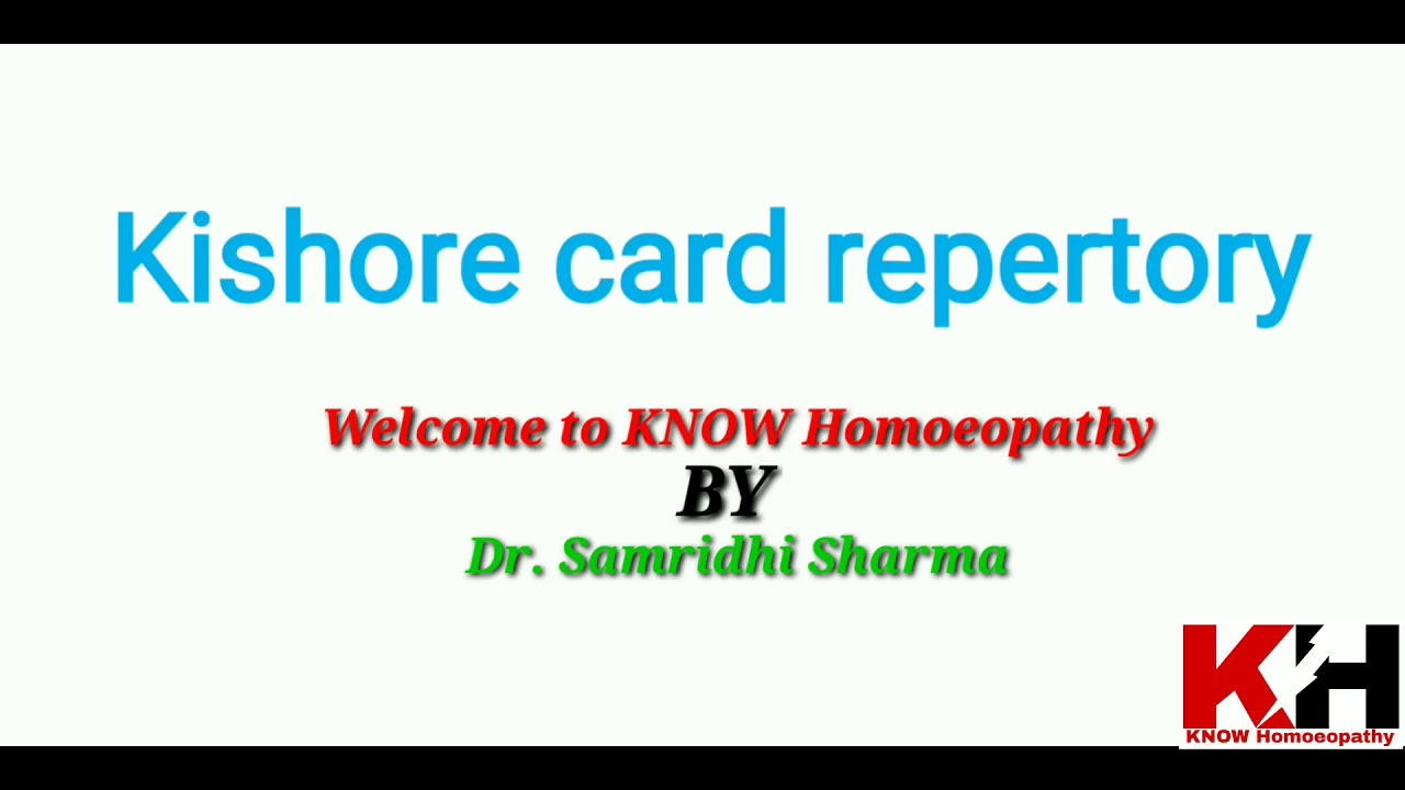 Card Repertory | Kishore Card Repertory | How to work out case with ...