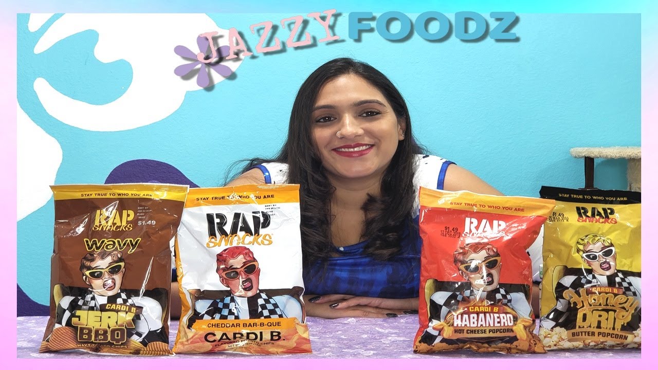 Cardi B Rap Snacks Taste Test, trying out all 4 flavors! - YouTube