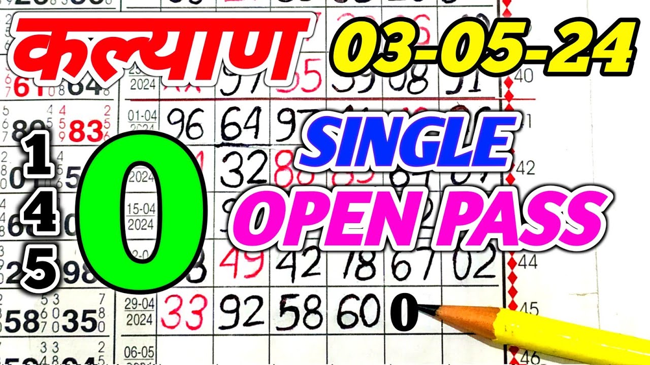 Today Kalyan Date=03-05-2024 | Kalyan Chat | Matka Trick | Kalyan Line ...