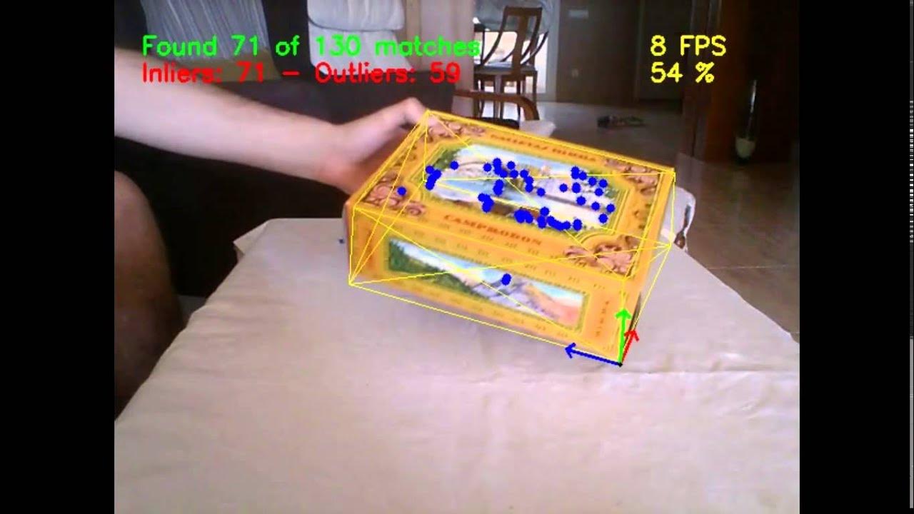 Pose estimation of textured object using OpenCV - YouTube