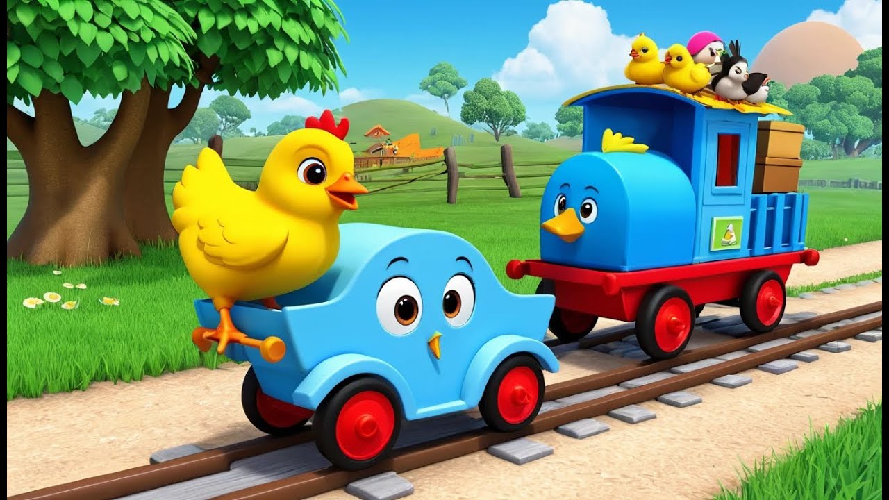 Chick Rides the Wagon Train 🐥🚃, 3D Animated Nursery Rhyme, Fun Learning ...