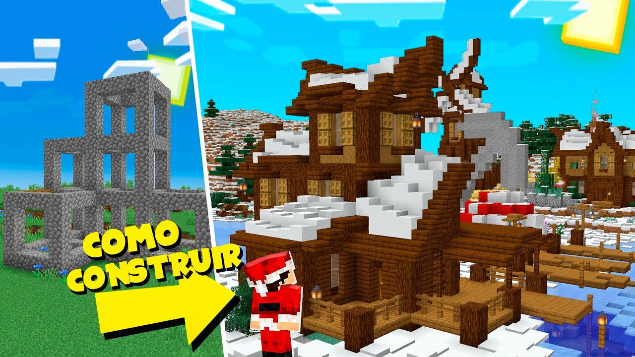 COMO CONSTRUIR uma CASA e FARM DE PESCA no MINECRAFT SURVIVAL - YouTube