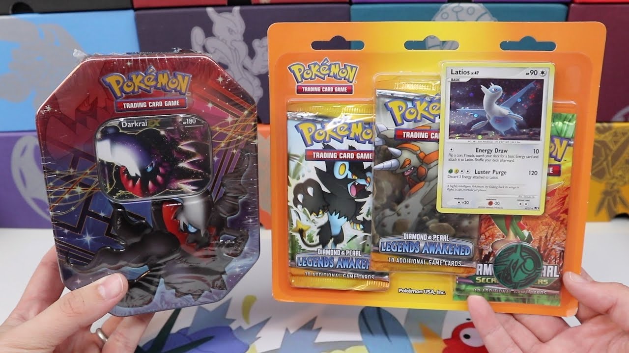 Diamond & Pearl Blister + PLASMA Darkrai EX Tin Pokemon Card Opening ...