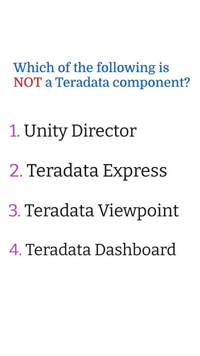Teradata Quiz 1 | Teradata SQL Quiz | Teradata interview questions and answers - YouTube