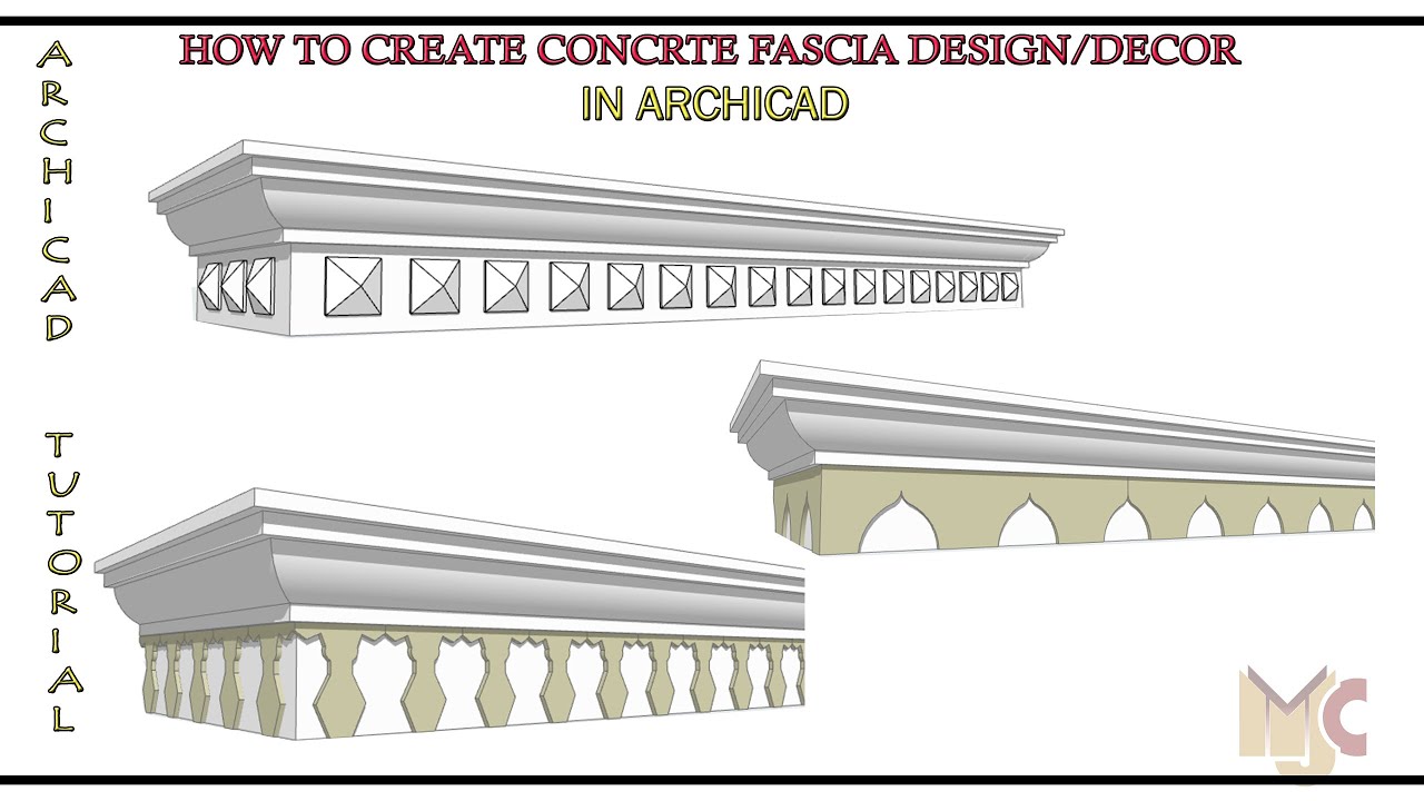 HOW TO CREATE CONCRETE FASCIA DESIGN/DECOR #archicad #graphisoft - YouTube