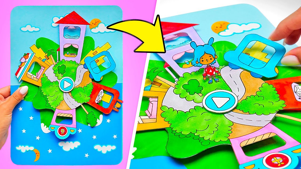 Let's Make Paper World of Toca Boca | Planificador de cartón DIY - YouTube