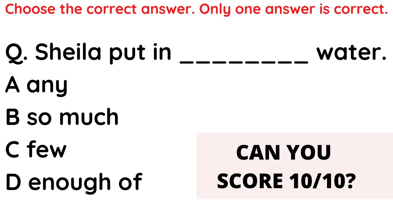 English Grammar Test Elementary Level[1] - YouTube