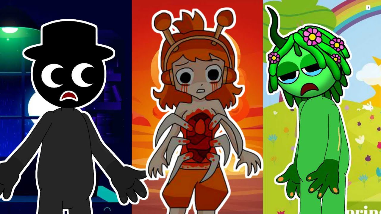 Sprunki Cartoon: Lives of Black, Orange, Green - Who is the Devil ...