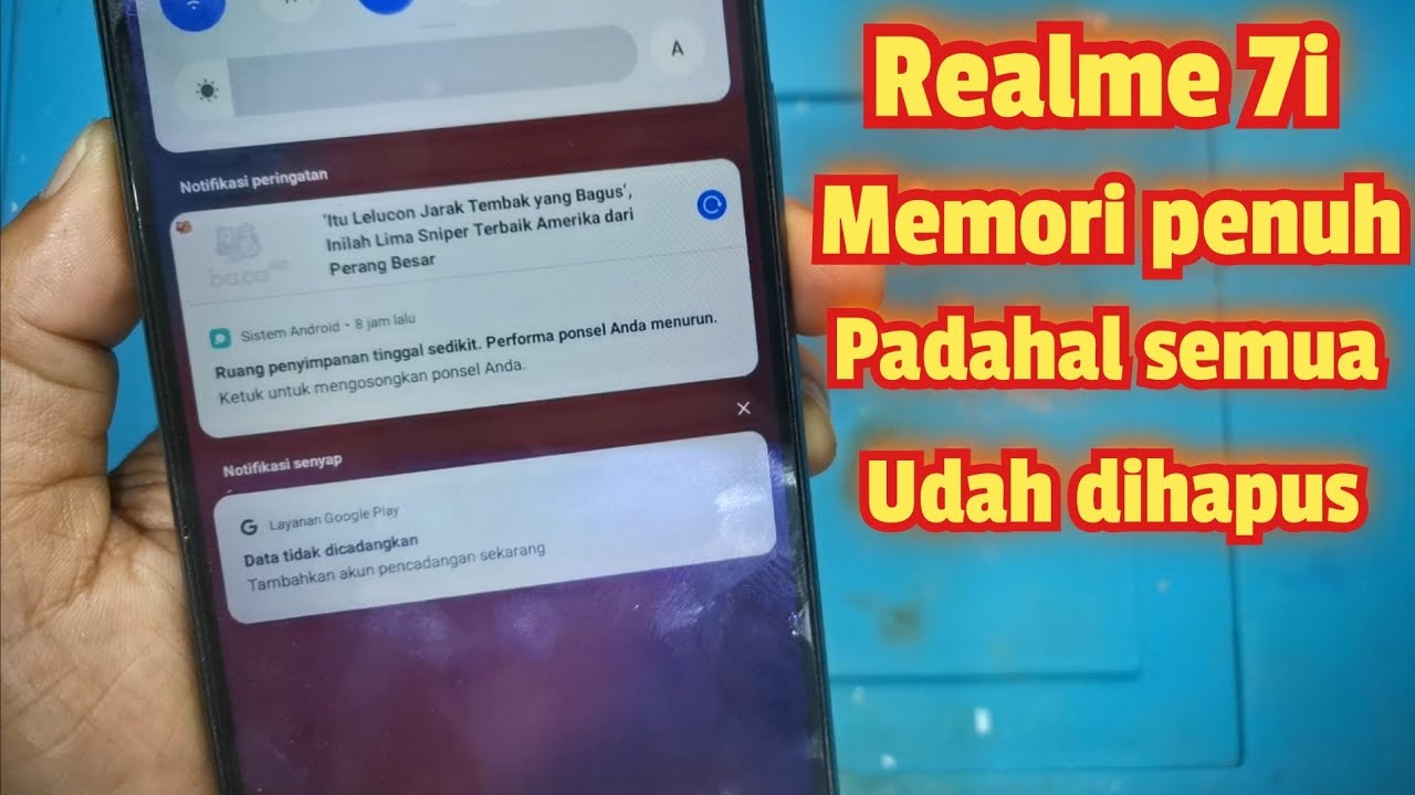 SOLUSI HP REALME 7i memori selalu penuh - YouTube